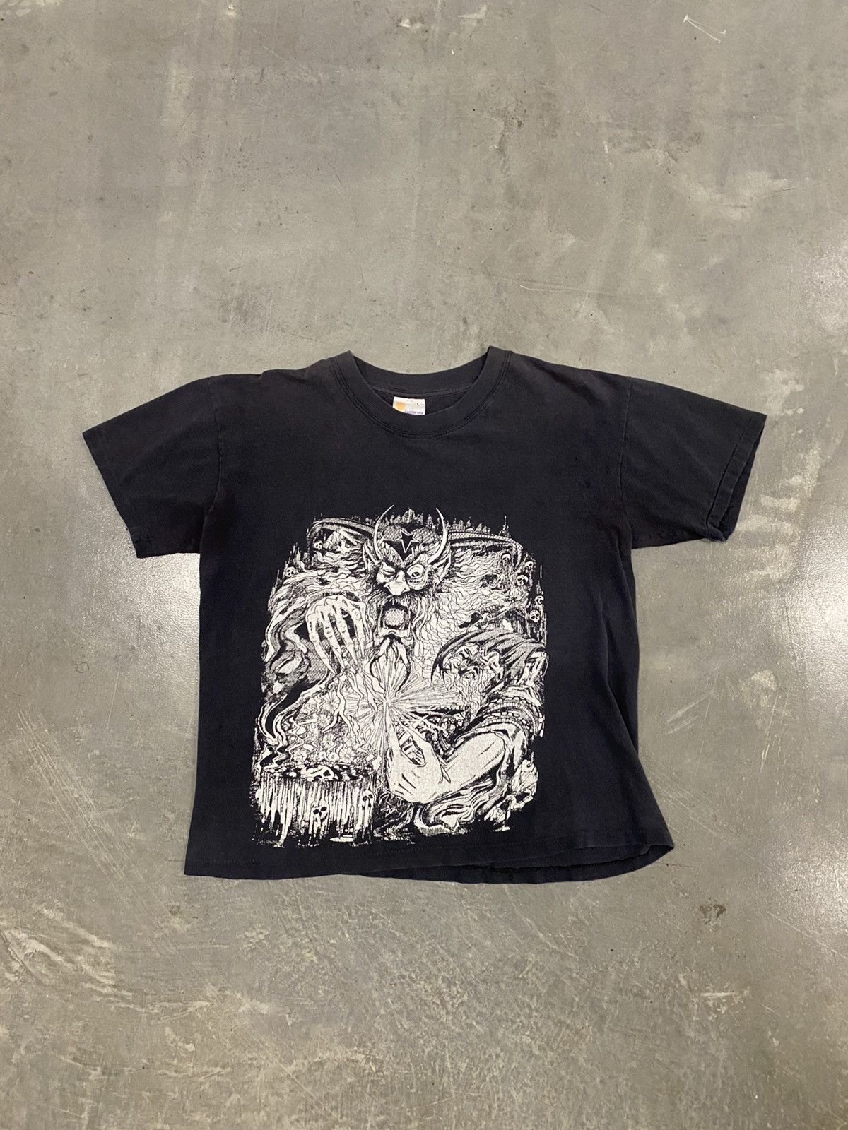 Vintage Vintage 90s faded evil wizard boxy shirt grunge erd opium | Grailed