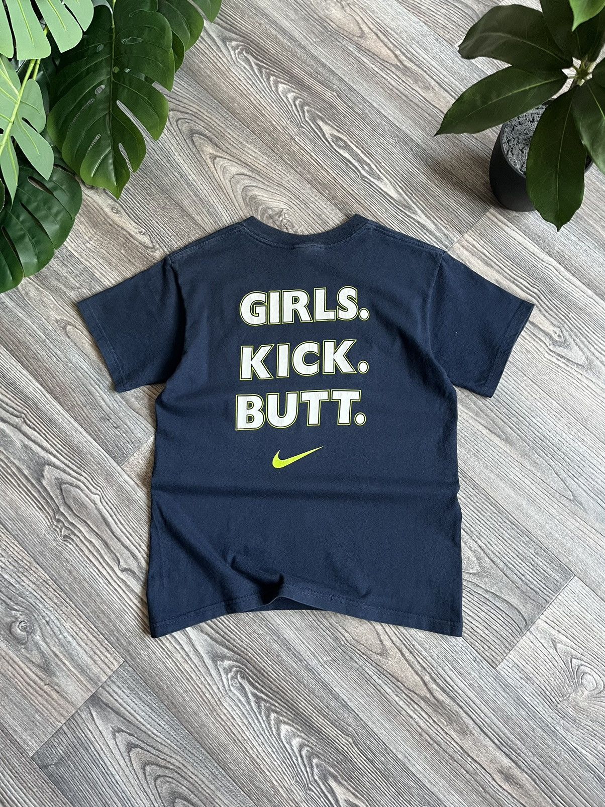 Nike × Streetwear × Vintage NIKE BIG SWOOSH GIRLS KICK BUTT FADED RARE ...