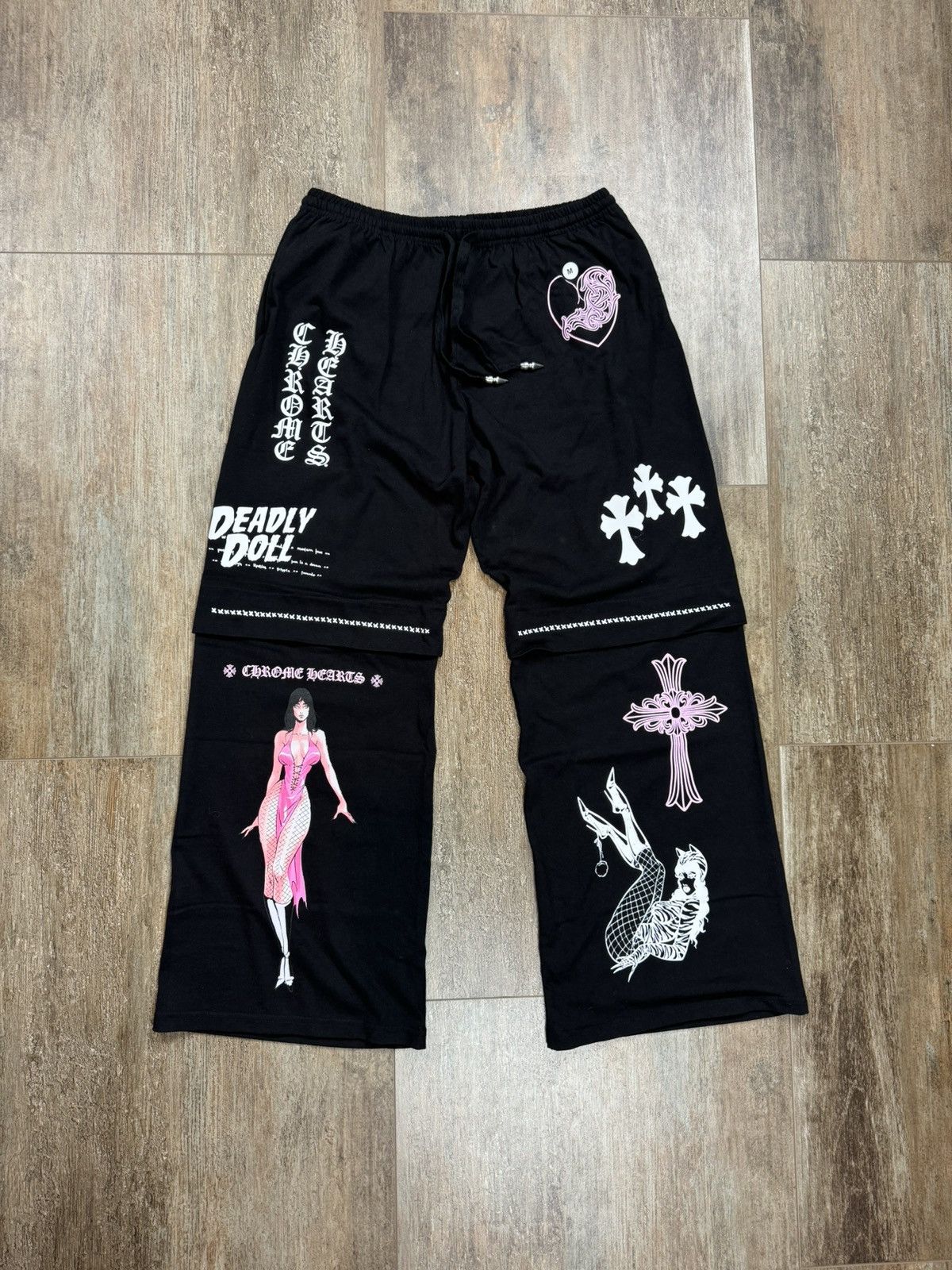 NEW MEDIUM CHROME HEARTS DEADLY DOLL PANTS NEW MEDIUM CHROME HEARTS DEADLY DOLL PANTS