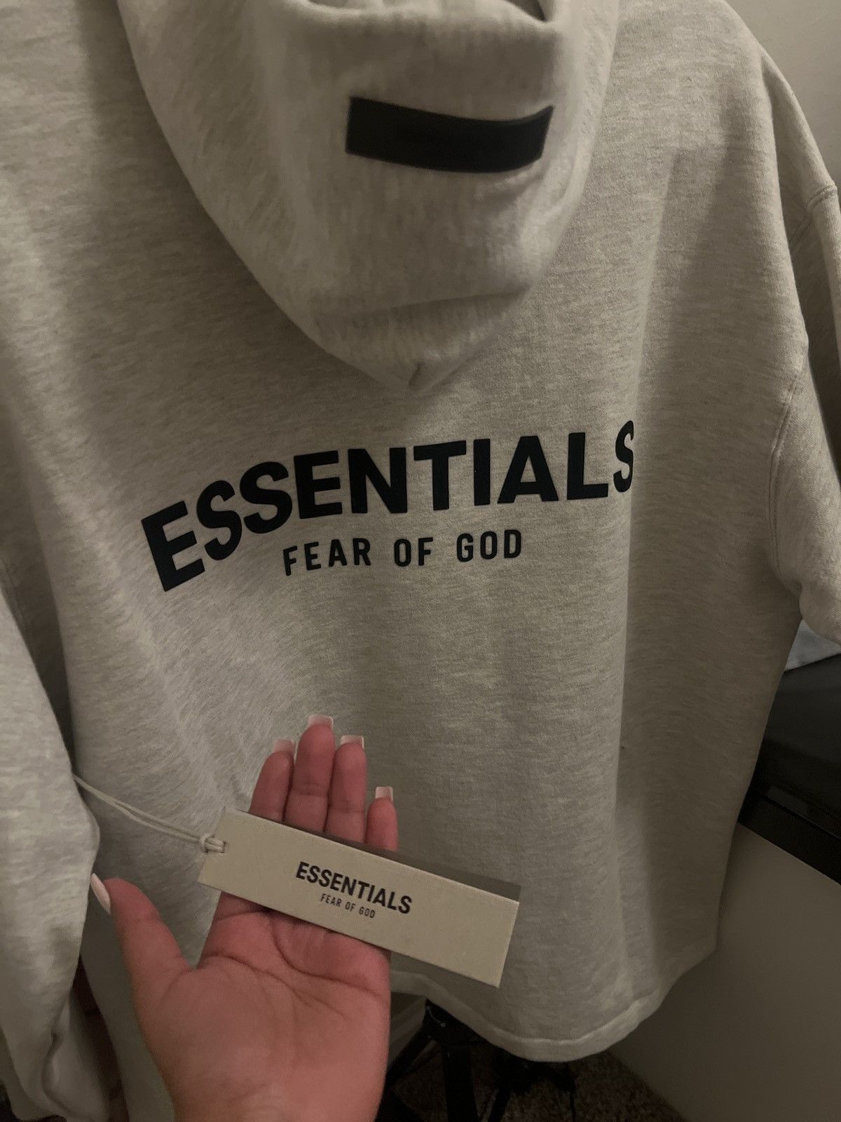 Essentials × Fear of God Essentials off-white relaxed hoodie | Grailed