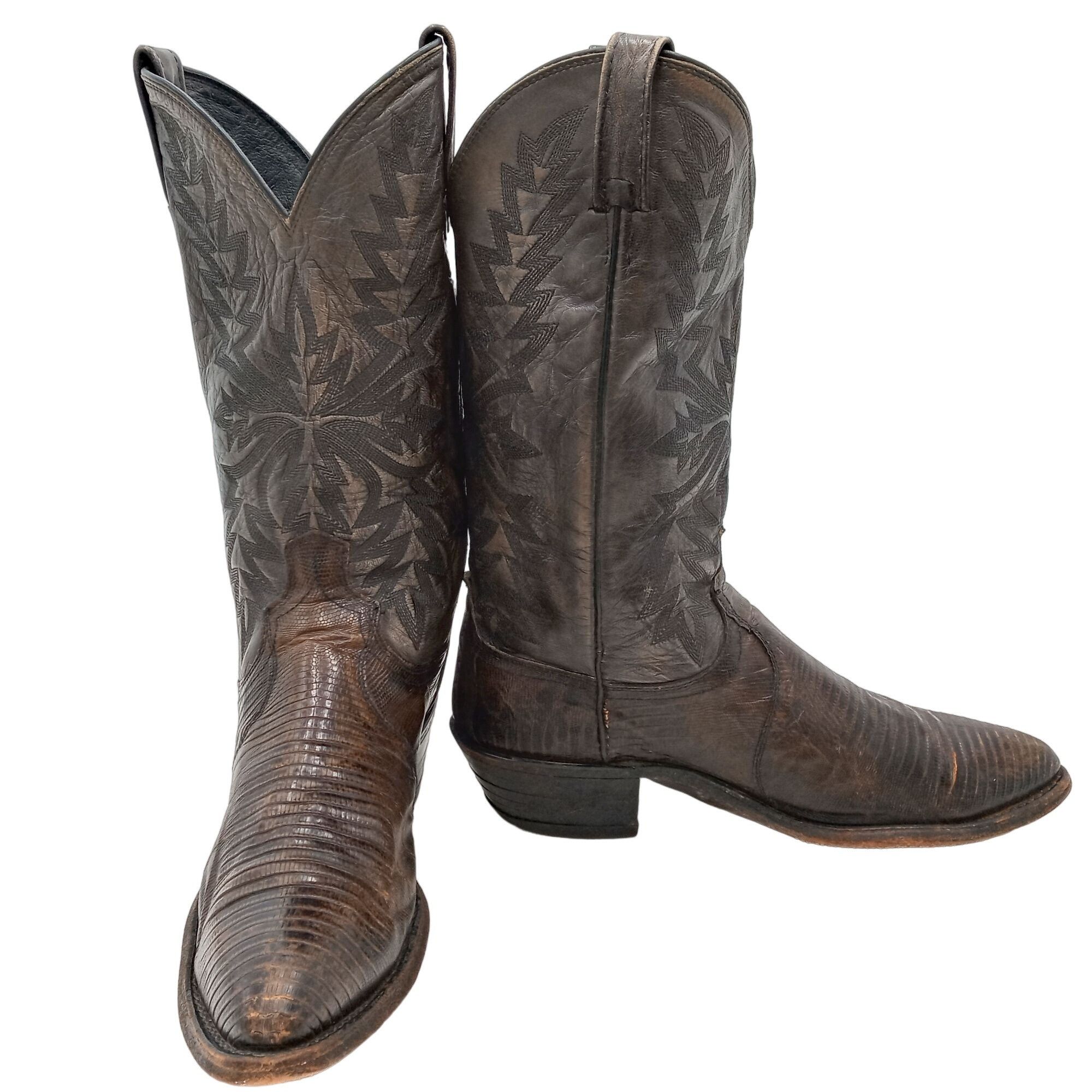Dan Post Western Boot Dan Post Cowboy Boots Steel Gray Lizard Leather ...