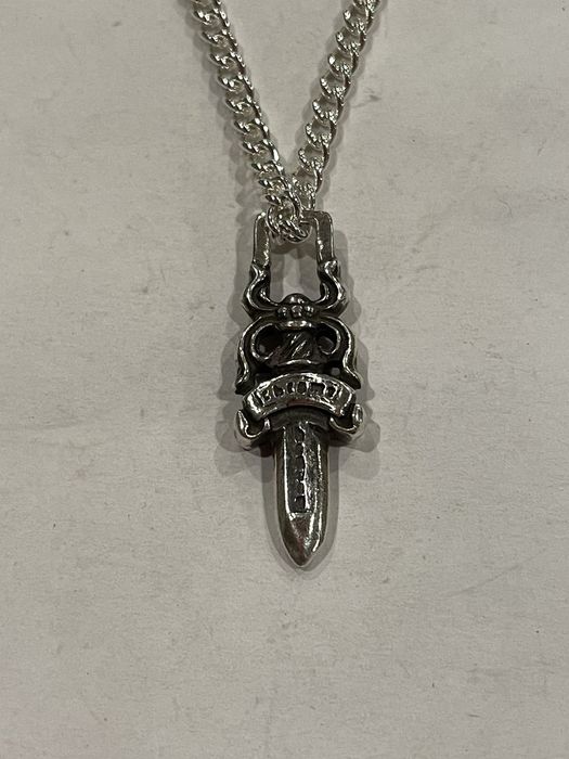 Chrome Hearts Chrome Hearts Dagger Pendant Cuban Link Chain Necklace ...