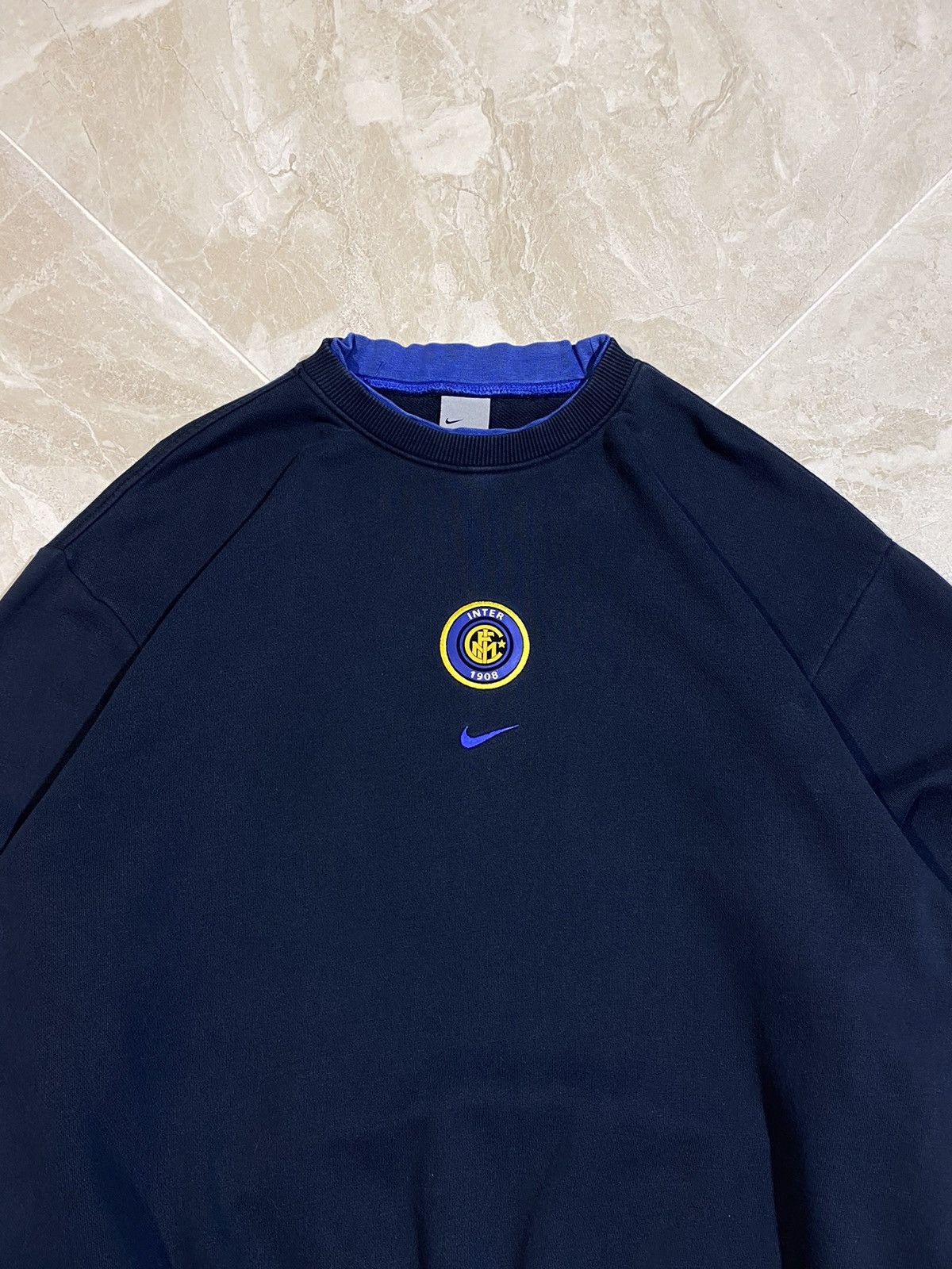 Nike × Vintage Vintage Nike Inter Milan Swoosh Logo Oversized ...