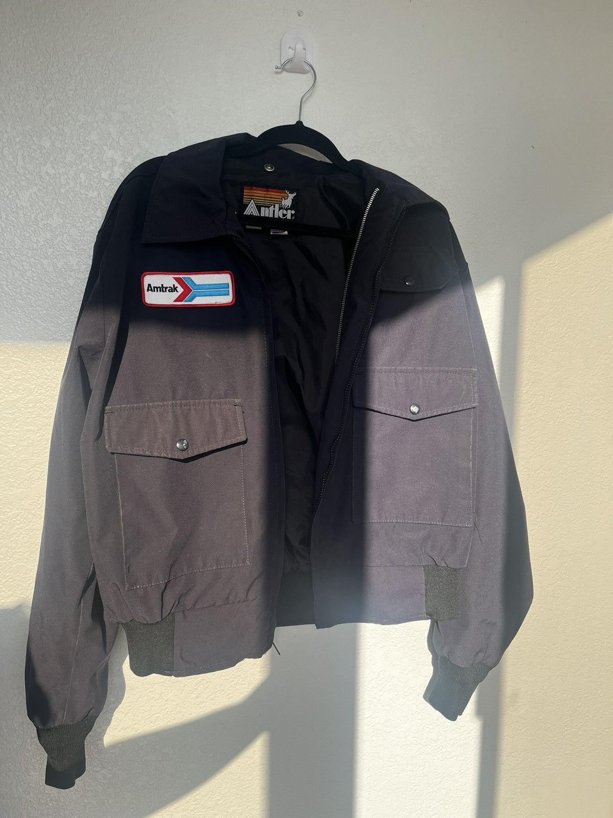 Vintage Vintage 80s Antler Amtrak trains full zip bomber work jacket ...