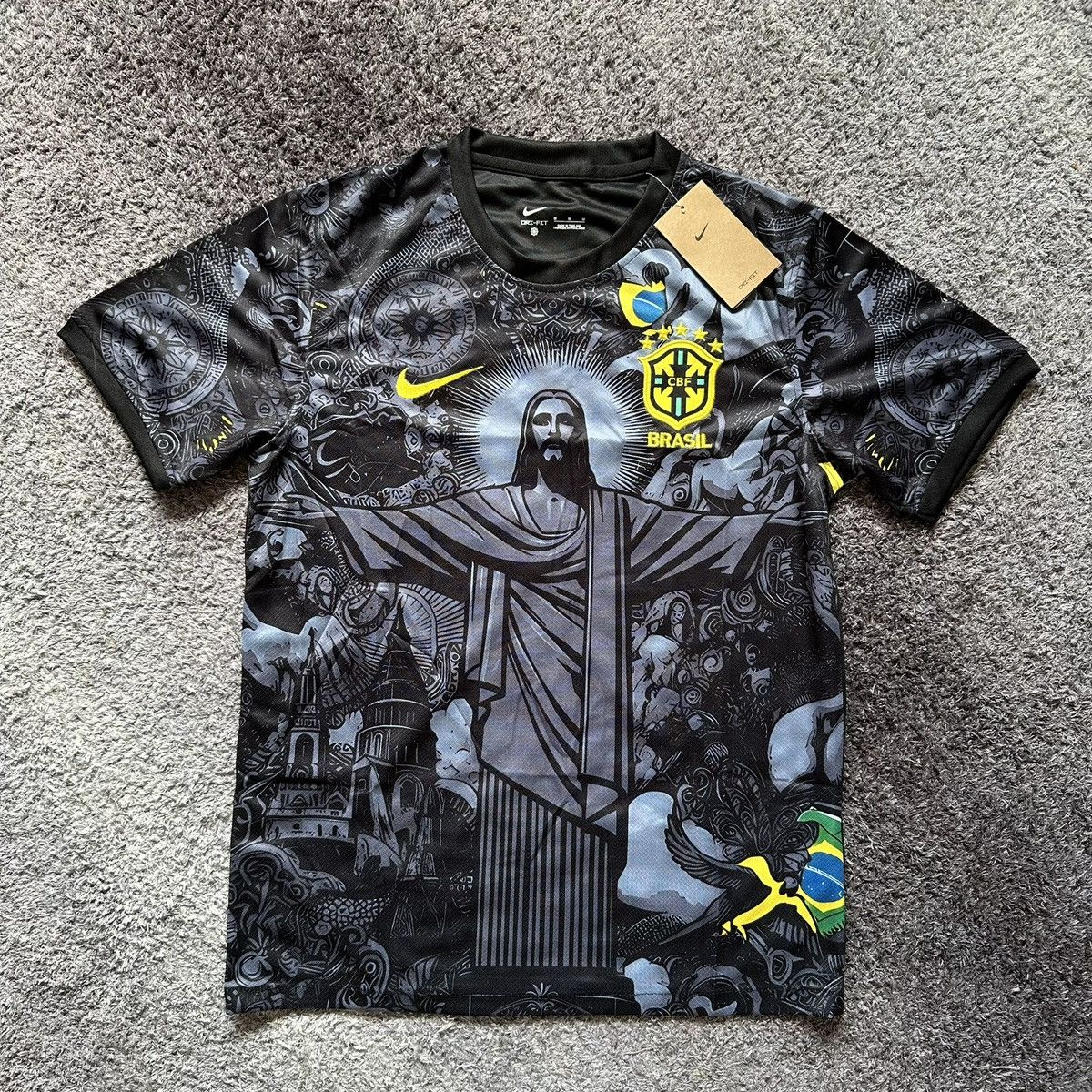 BLOKE × Nike Brazil Special Jersey Christ The Redeemer 2025 Black | Grailed