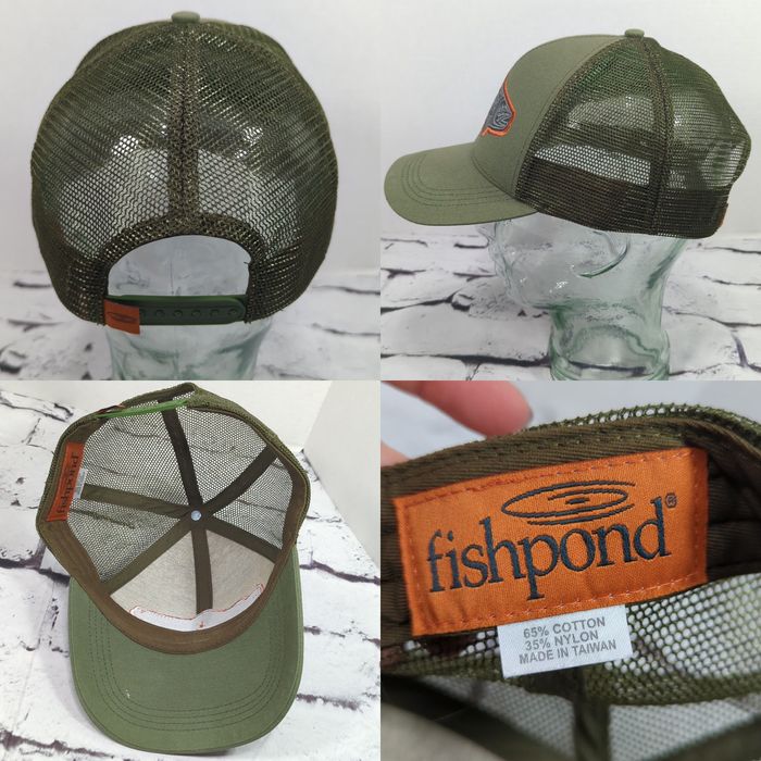 Olive Fishpond Patch Olive Green Snapback Hat Adjustable Ball Cap | Grailed