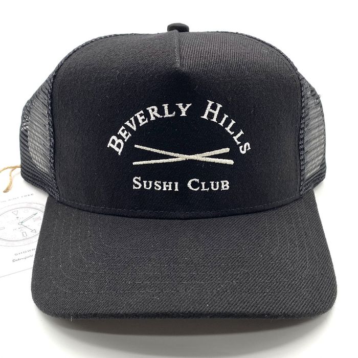Stampd RARE BEVERLY HILLS SUSHI CLUB BLACK TRUCKER HAT | Grailed