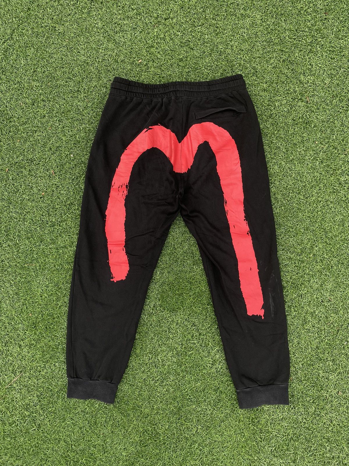 Evisu × Japanese Brand × Streetwear EVISU RED DAICOCK JOGGER PANTS ...
