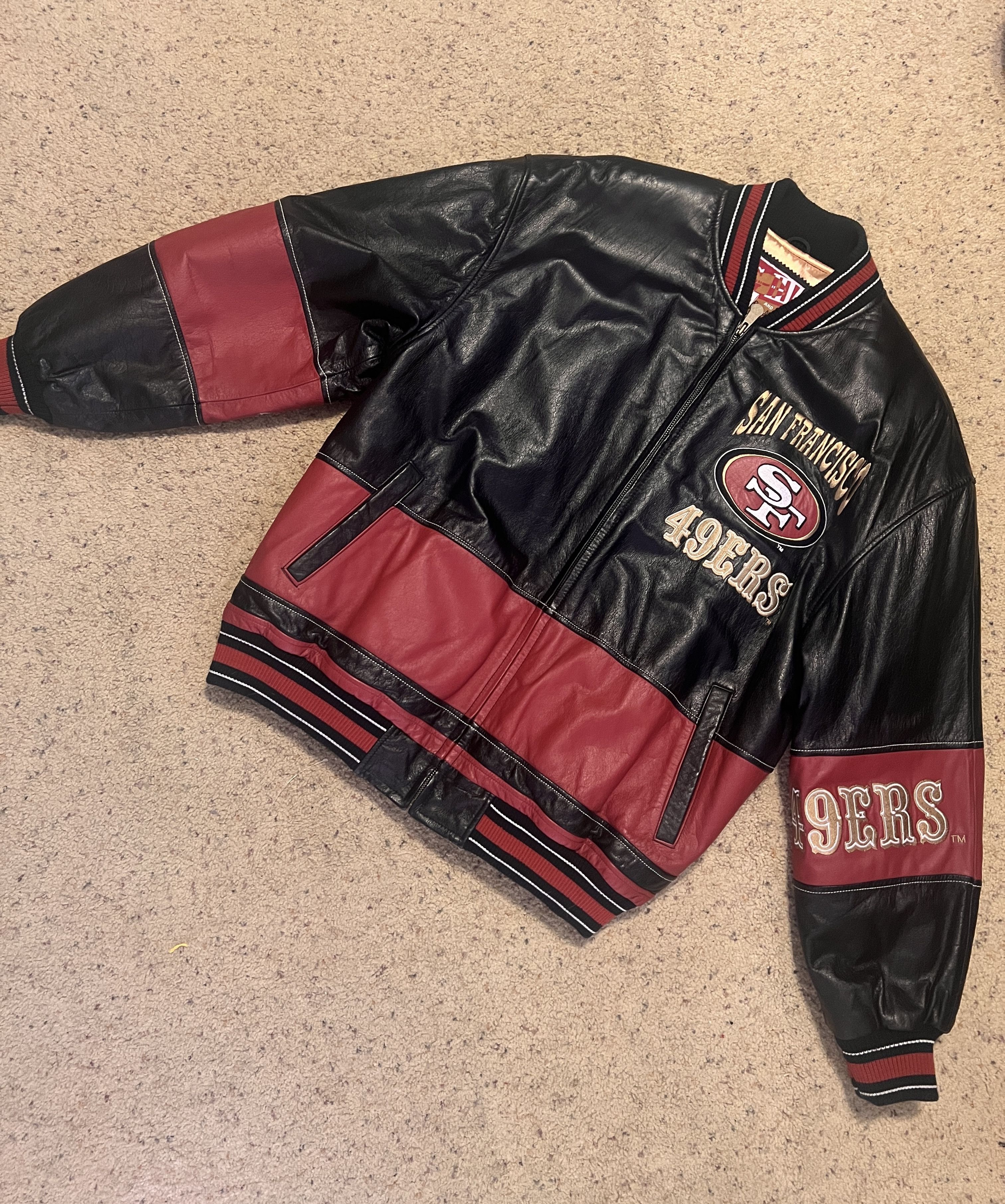 Vintage Vintage 90s San Francisco 49ers Leather Jacket by Carl Banks ...