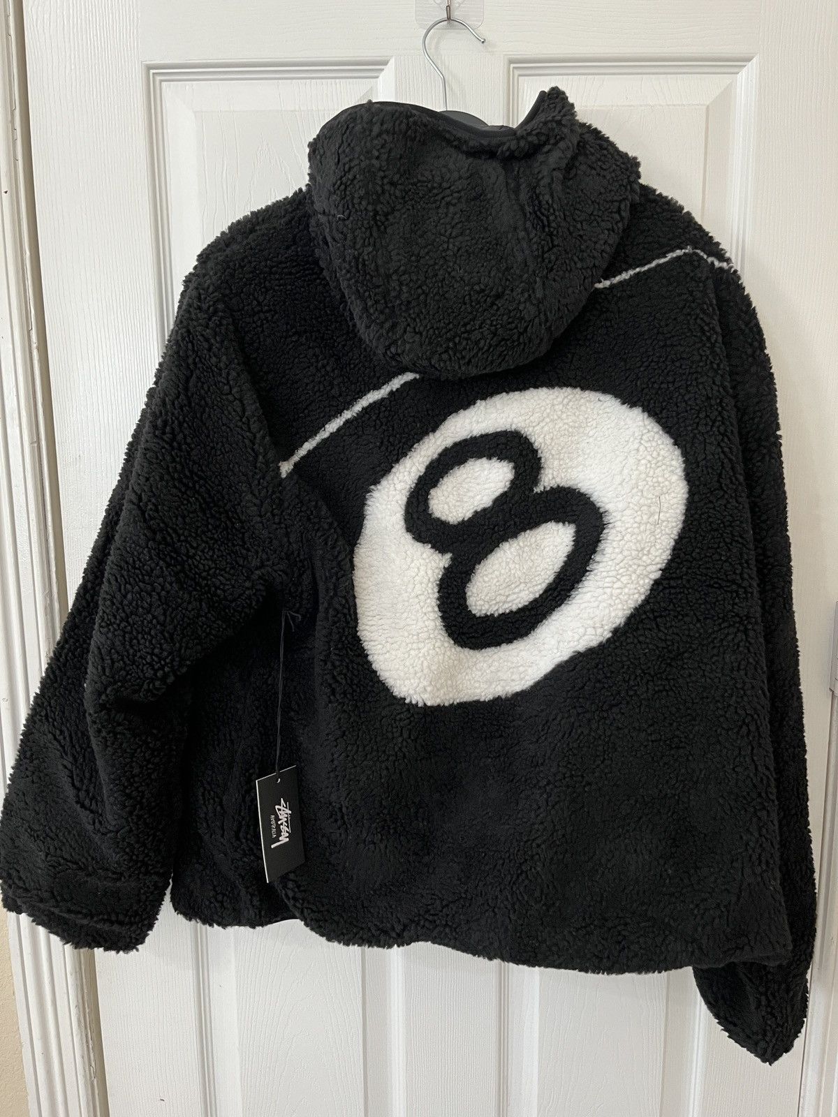 Stussy Stussy 8 Ball Zip Up Hooded Reversible Sherpa Fleece | Grailed