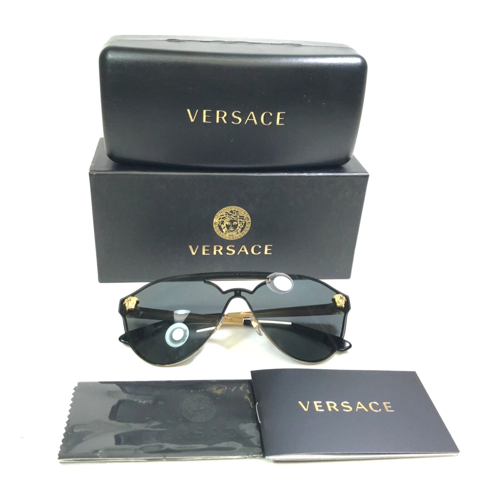 Versace Versace Sunglasses MOD.2161 1002/87 Black Gold Medusa Logos ...