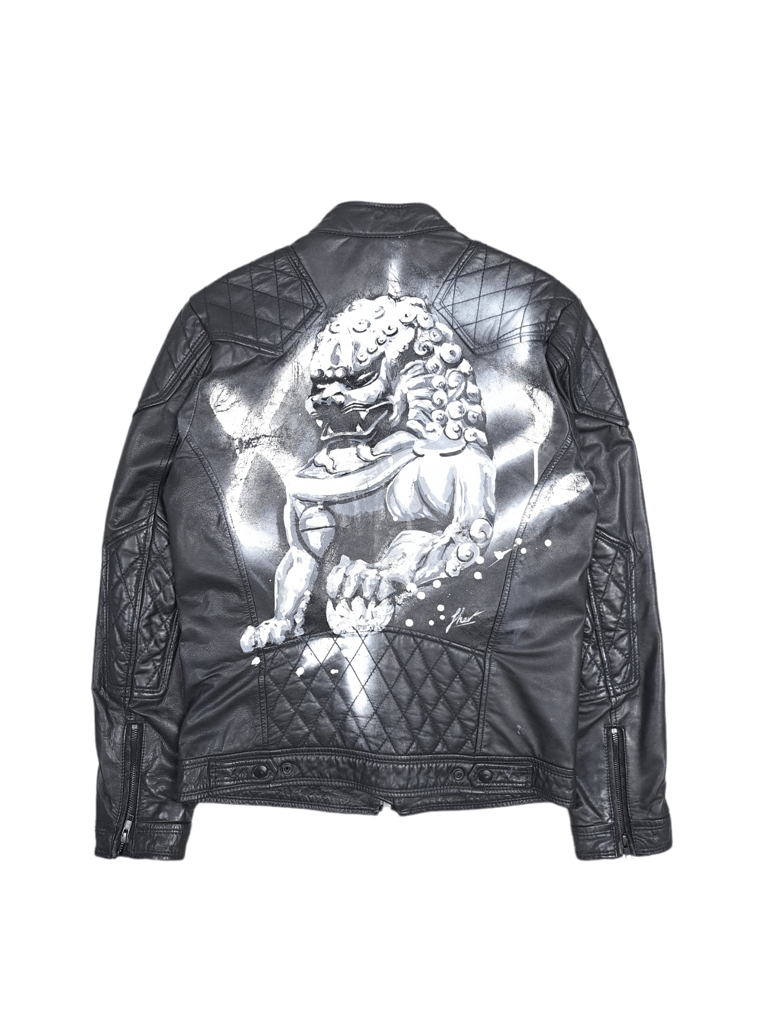 Diesel × Vintage 90's Vintage Diesel Custom Black Quilted Real Leather ...