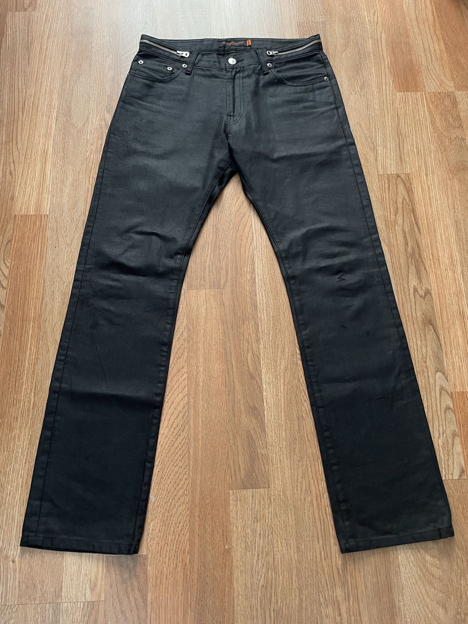 Undercover SS07 Undercover Zipper Waist Lightning Bolt Wax Denim Jeans ...