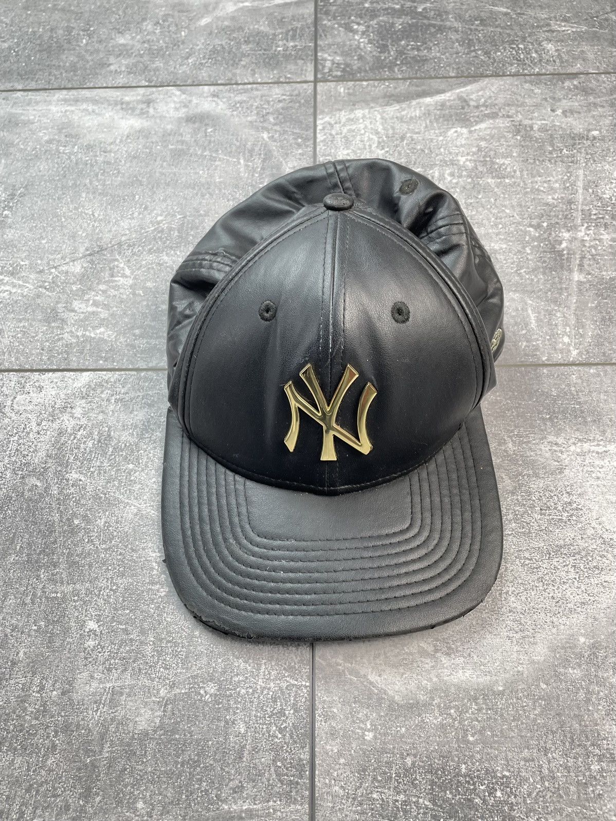 New Era × New York Yankees × Vintage New Era Leather Cap | Grailed