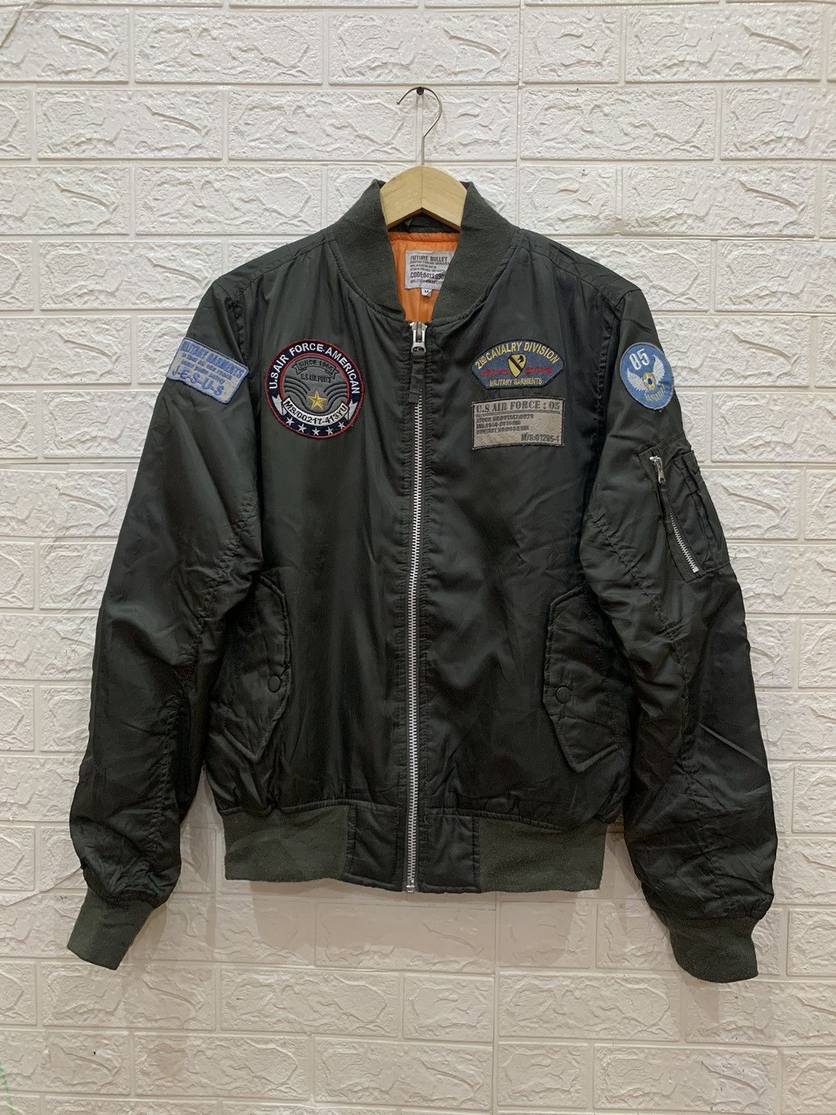 Bomber Jacket × Military × Us Air Force Vintage Future Bullet JESUS US ...