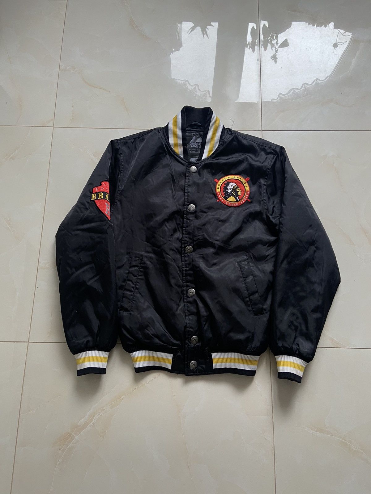 Vintage MLB majestic athletic bomber jacket black boxy fit vintage ...