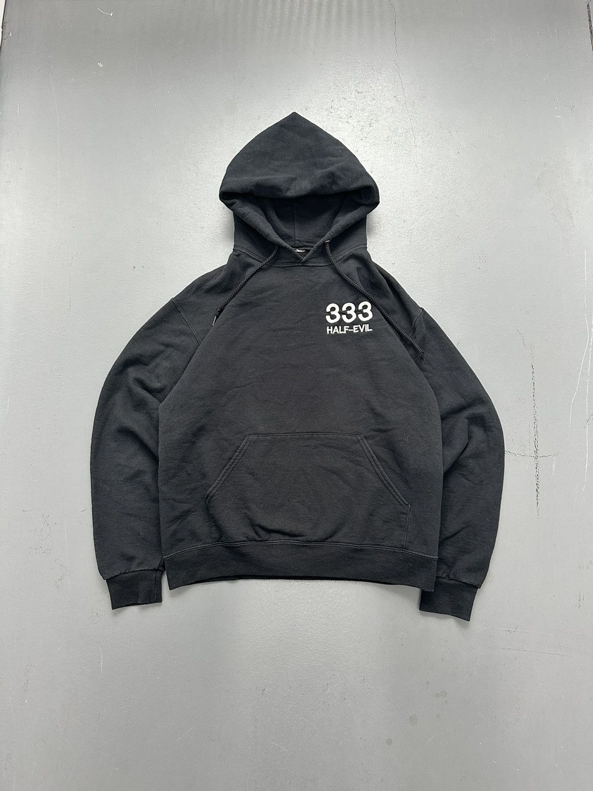Half Evil × Streetwear 333 Half Evil essential logo black hoodie | Grailed