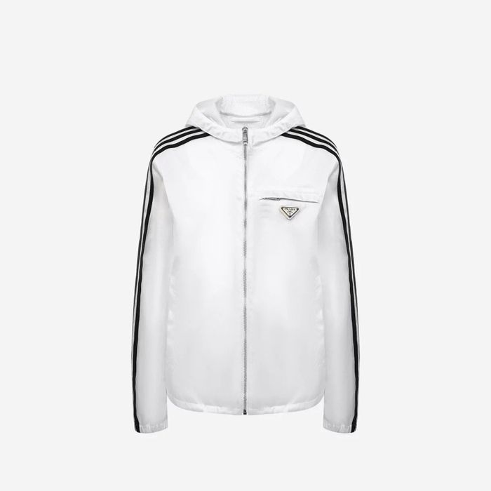 Prada PRADA X ADIDAS RE-NYLON TRACK WHITE HOODED JACKET | Grailed