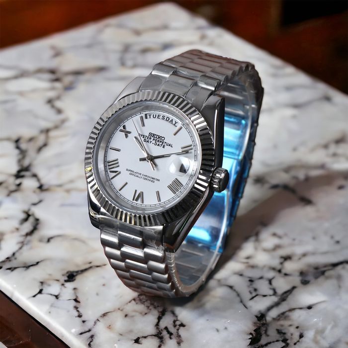 Seiko Seiko Mod Day-Date Automatic White Dial Presidential Watch | Grailed