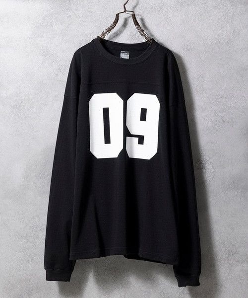 Number (N)ine Number nine HEAVY COTTON NUMBERING FOOTBALL L/S T-SHIRT ...