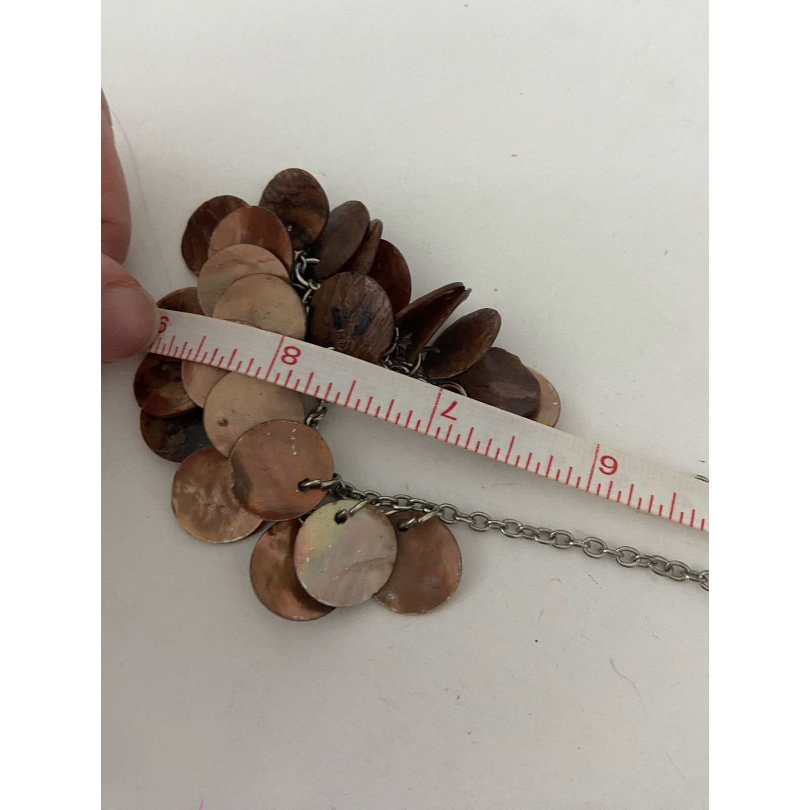 Generic Brown shell disc bib necklace | Grailed