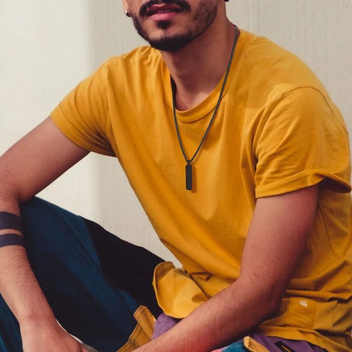 Cuban Link Chain Thick Geometric Vertical Bar Pendant Necklace | Grailed