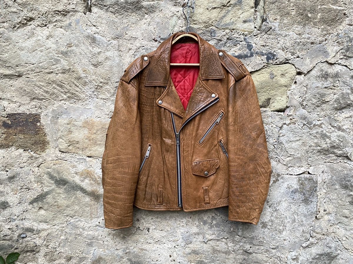 Leather Jacket × Very Rare × Vintage Vintage 80s Motorcycle Perfecto ...