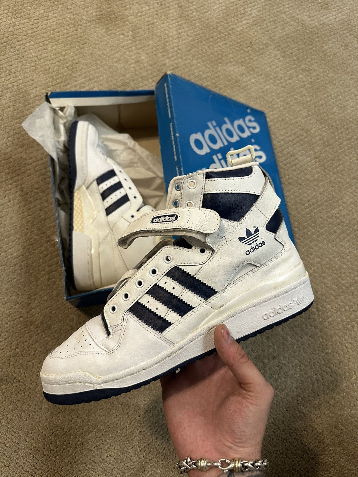 Adidas 1990 Adidas Forum hi basketball shoe 1980 80s 90s jordan | Grailed