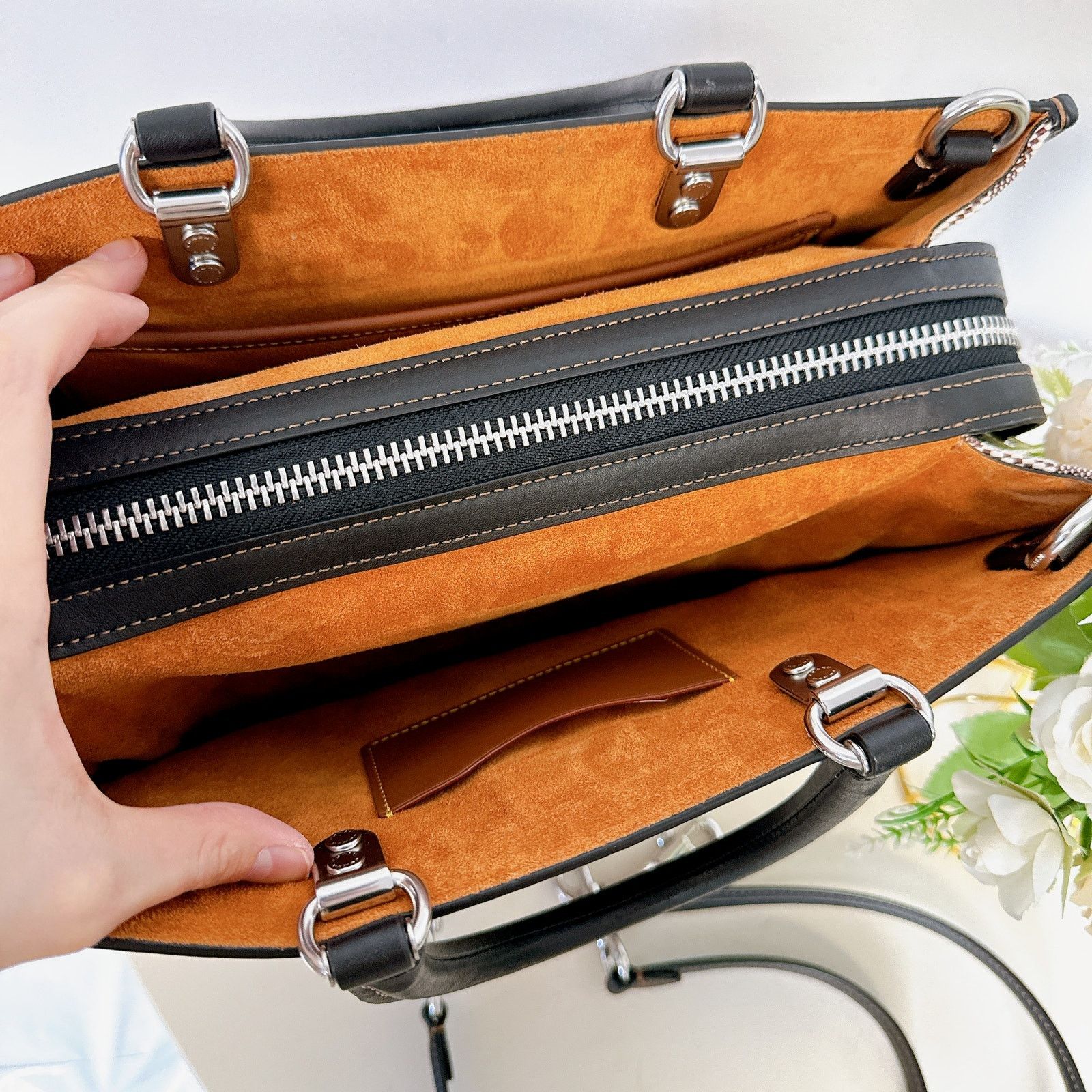 Coach Coach CF592 Large Rogue With Signature Texetile Cocoa Black | Grailed