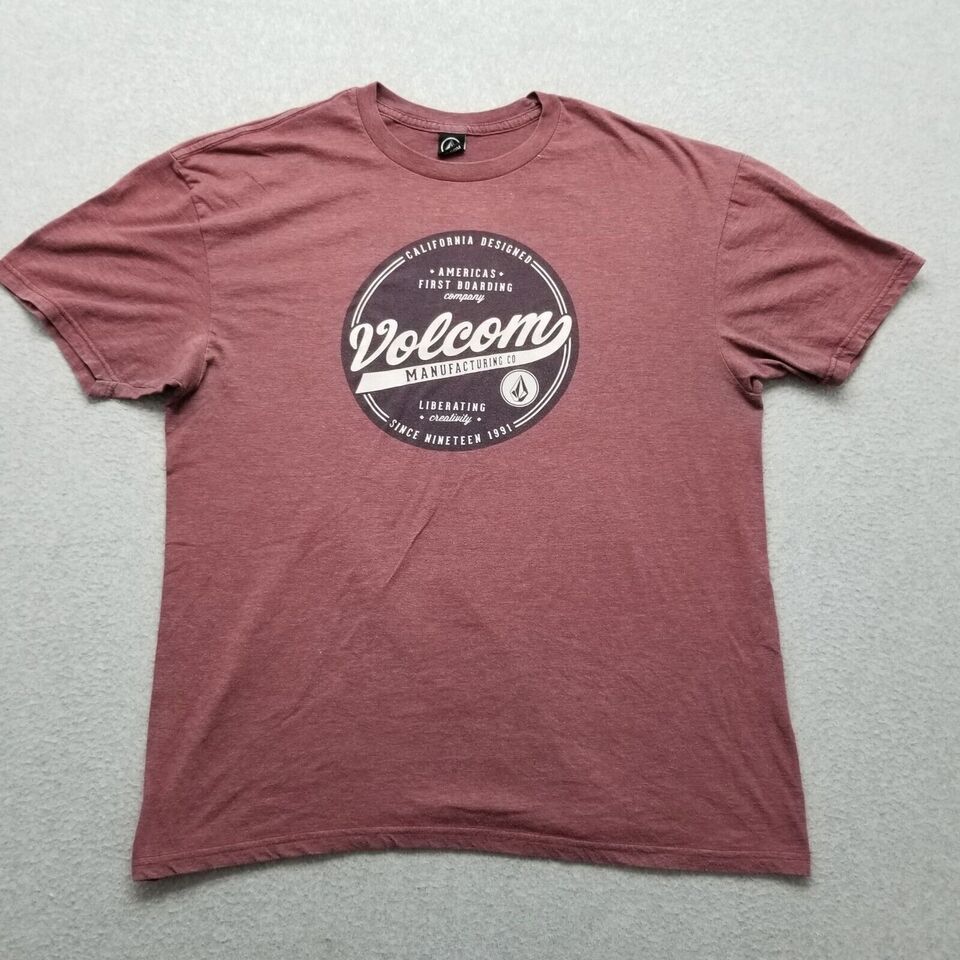 Volcom Volcom Shirt Men Large Short Sleeve Crew Neck Spell Out Logo ...