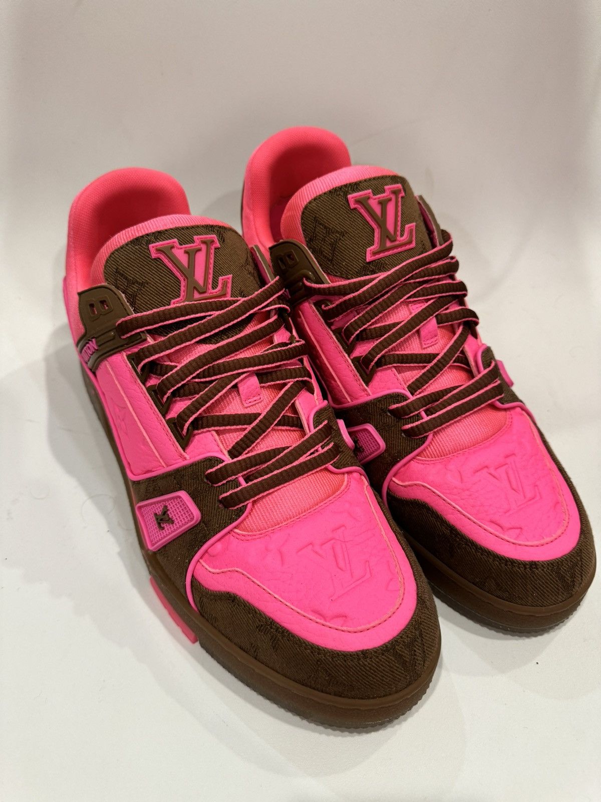 Louis Vuitton LV Monogram Trainer Pink/Brown | Grailed