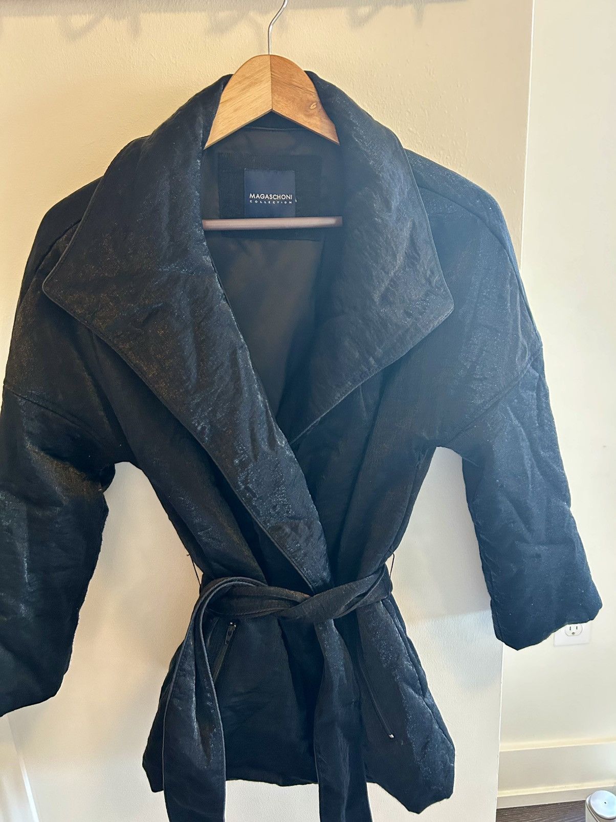 Magaschoni Wrap coat with detachable belt. Light sheen | Grailed