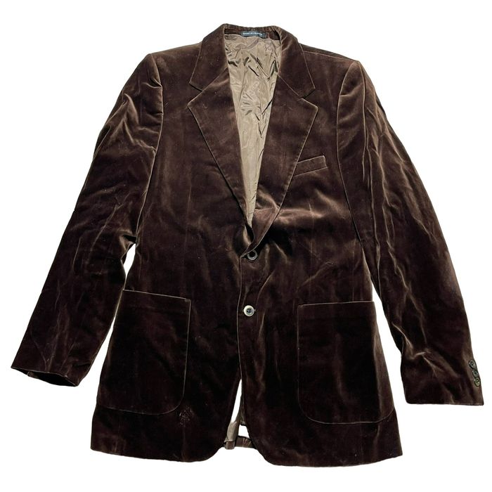 Yves Saint Laurent Yves Saint Laurent Brown Velvet Blazer Jacket Coat ...