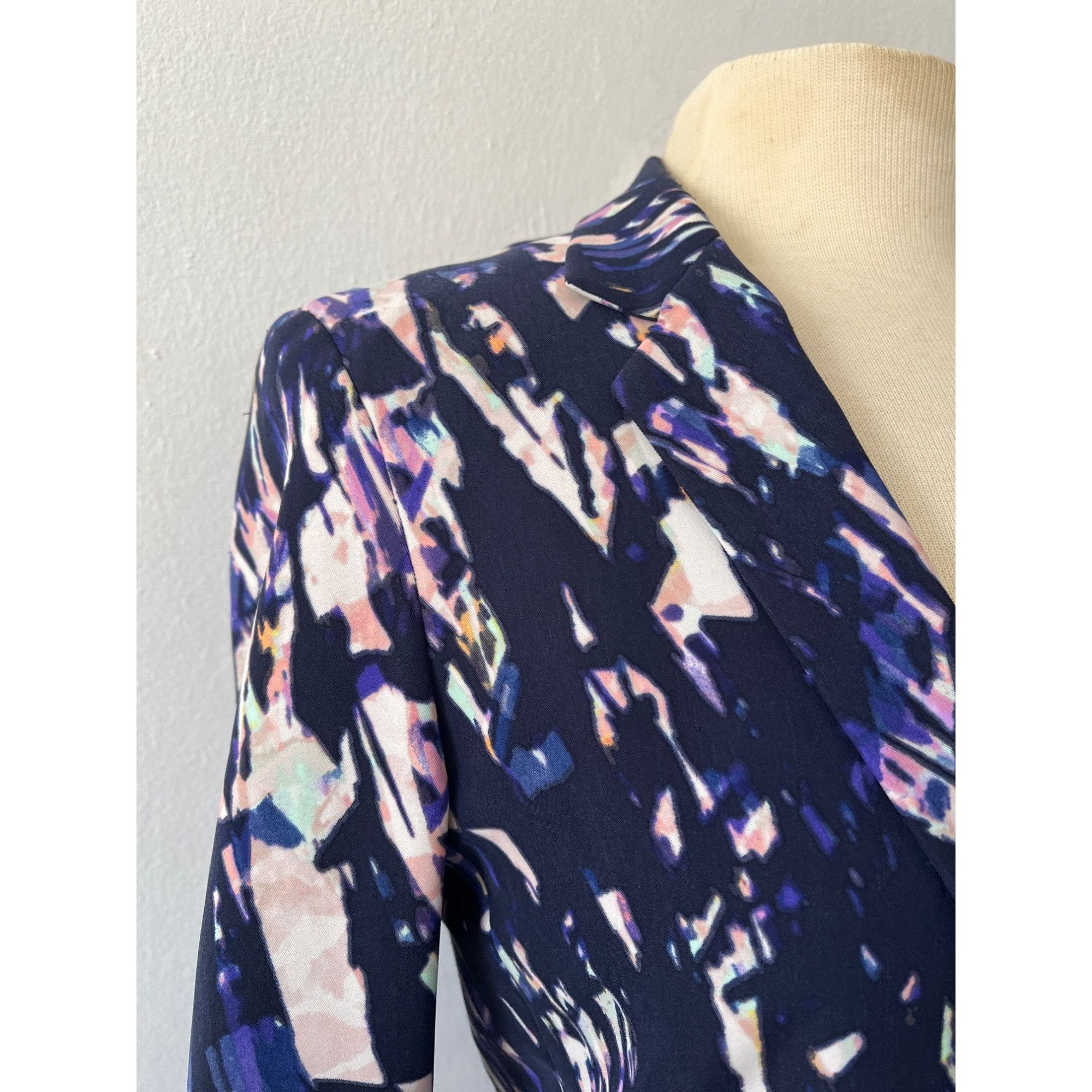 Club Monaco Club Monaco Purple Blue Abstract Watercolor Print Open ...