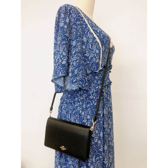 Coach Coach 3037 Anna Foldover Clutch Crossbody IN Black | Grailed