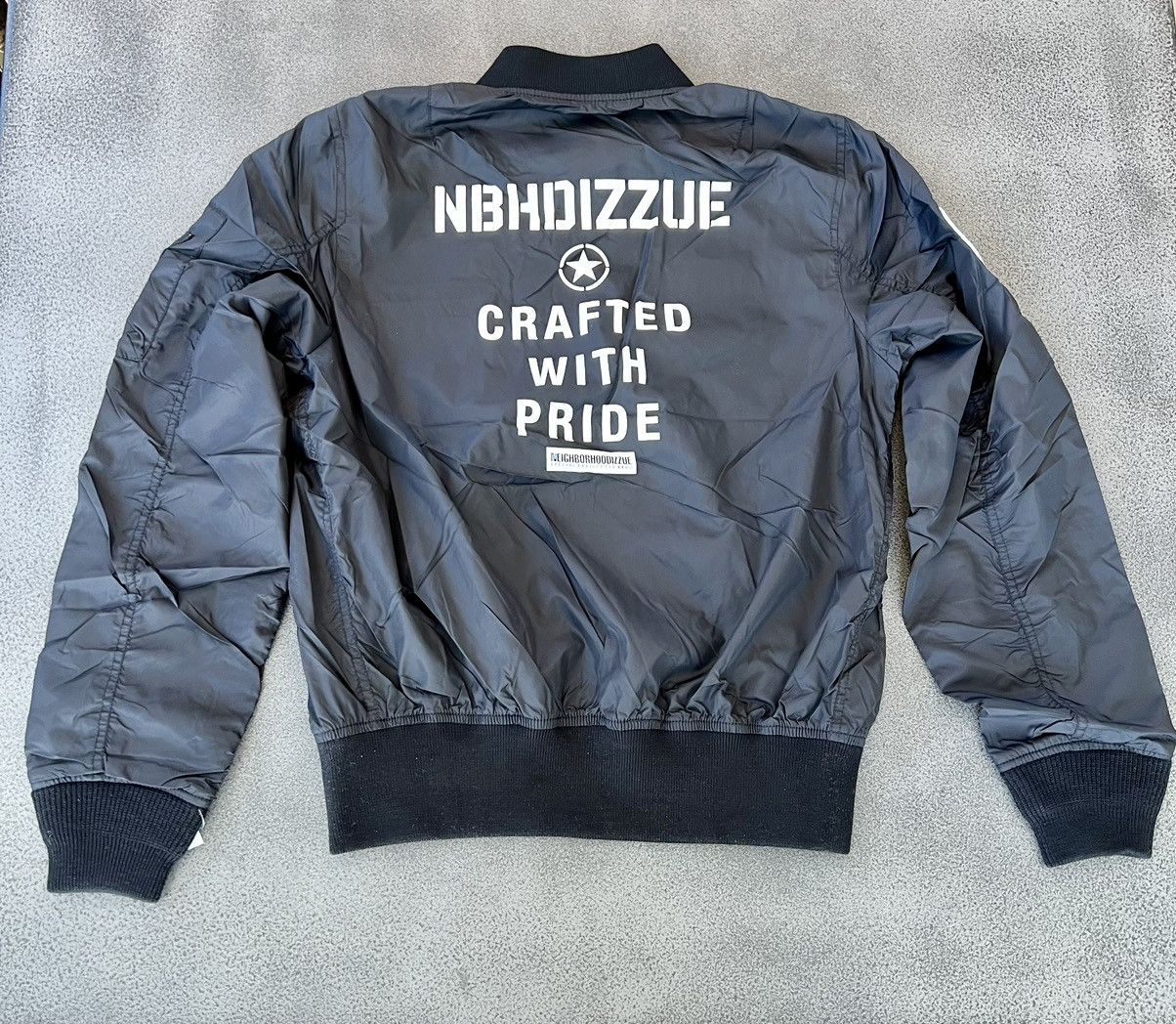 Neighborhood NEIGHBORHOOD X IZZUE COLLAB Patches Black Bomber Jacket ...