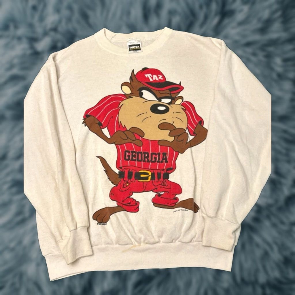 Vintage VINTAGE Looney Tunes Georgia Bulldogs Taz Sweater 90s Crewneck ...