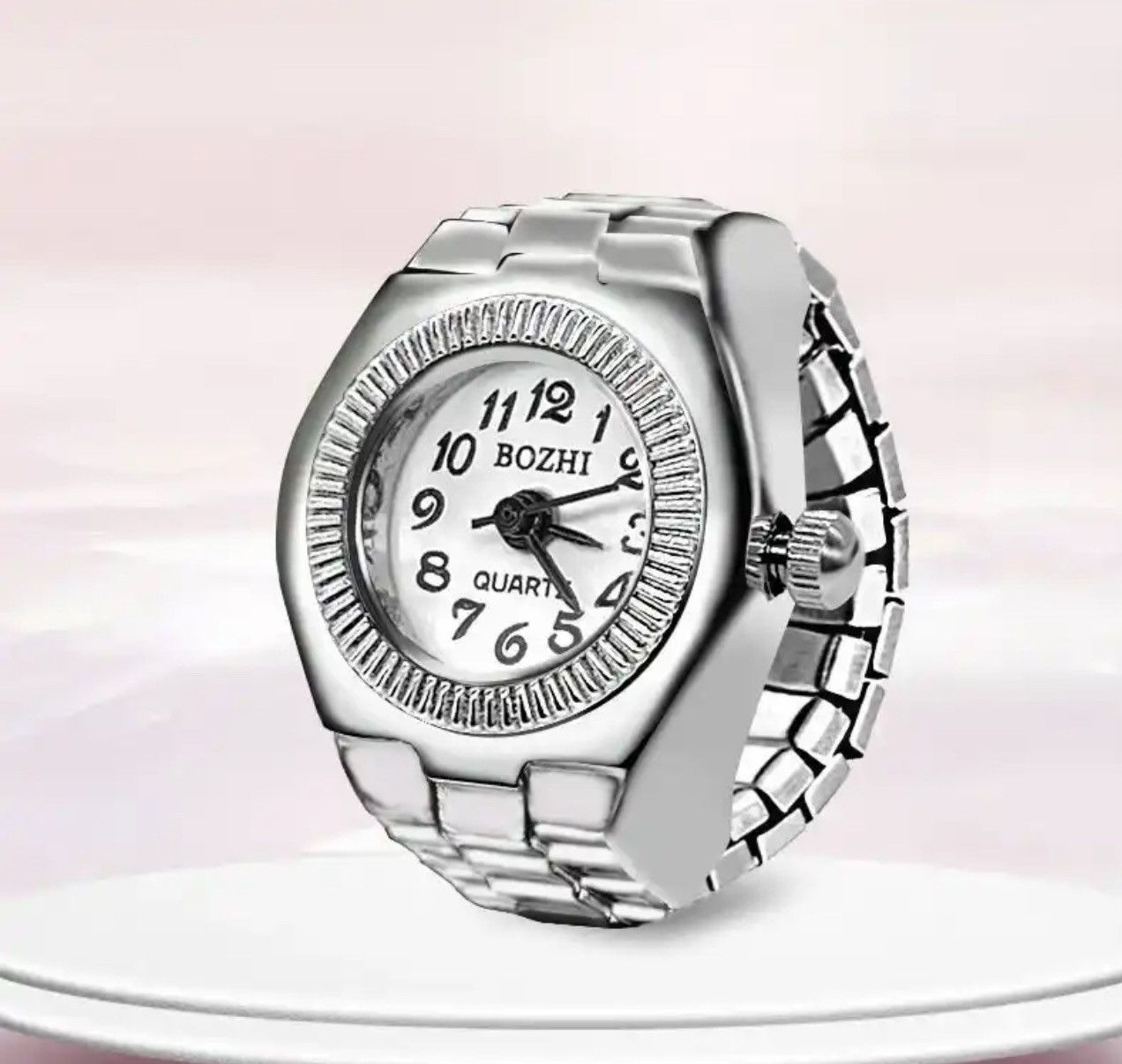 Silver Y2K 2000s vintage style Silver Tone Watch Ring Round Face | Grailed