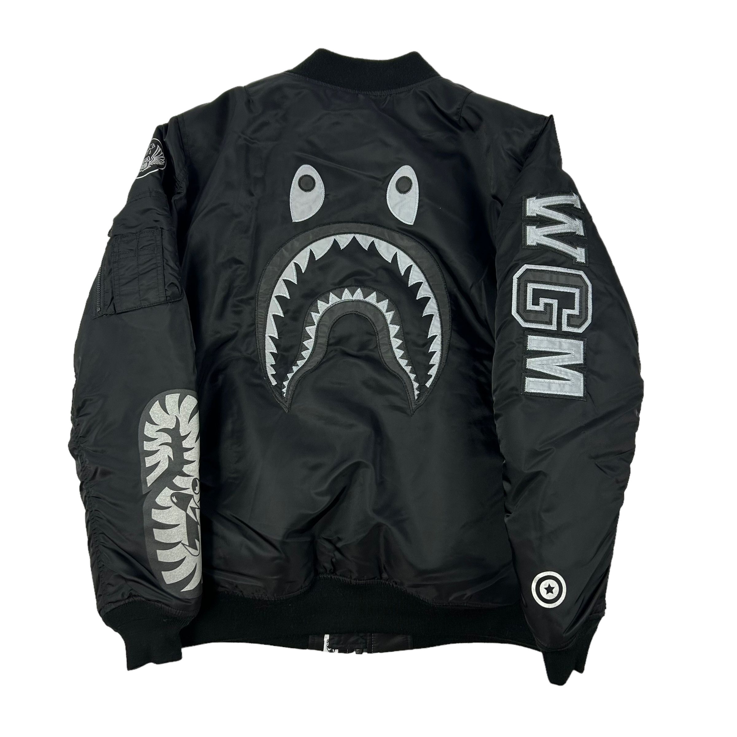 Bape Reflective 3M Bape Shark Bomber Jacket MA-1 | Grailed