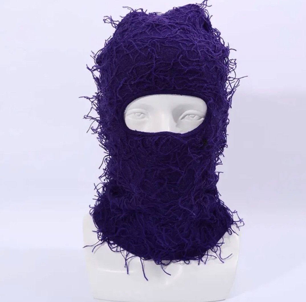 Designer × Streetwear Purple Distressed Streetwear Balaclava Face Ski ...