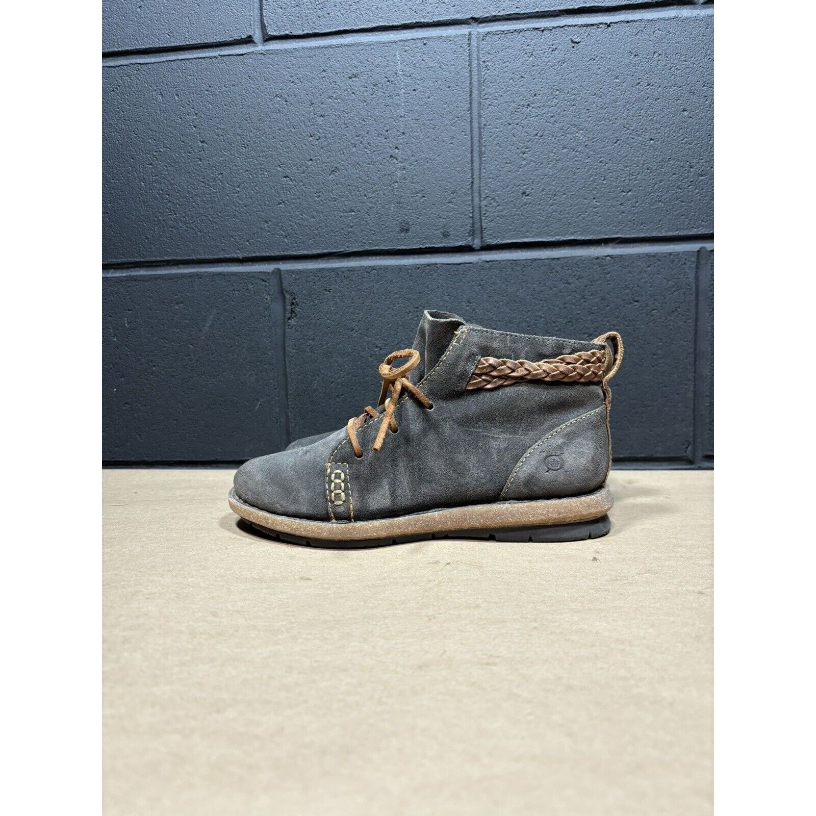 Born Womens 8.5 Born Temple Chukka Boots Dark Grey Suede | Grailed
