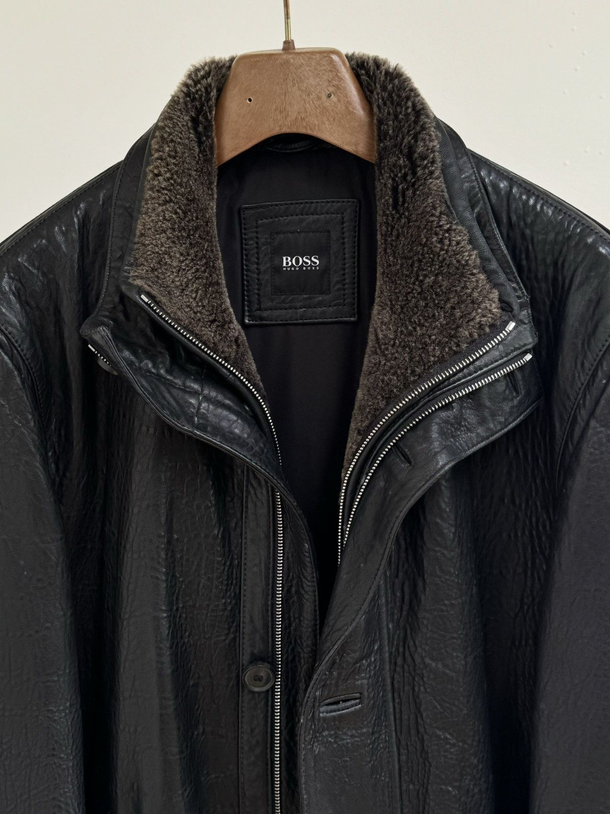 Hugo Boss 2000 leather coat | Grailed