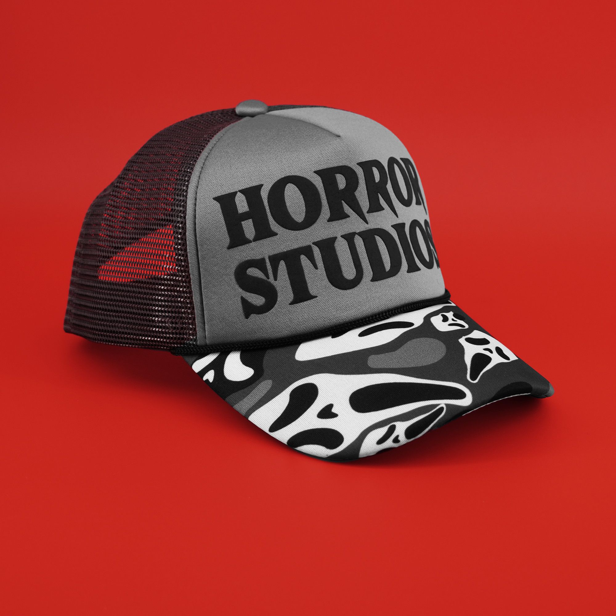 Youths in Balaclava Horror Studio Ghostface Scream Premium Trucker hat ...