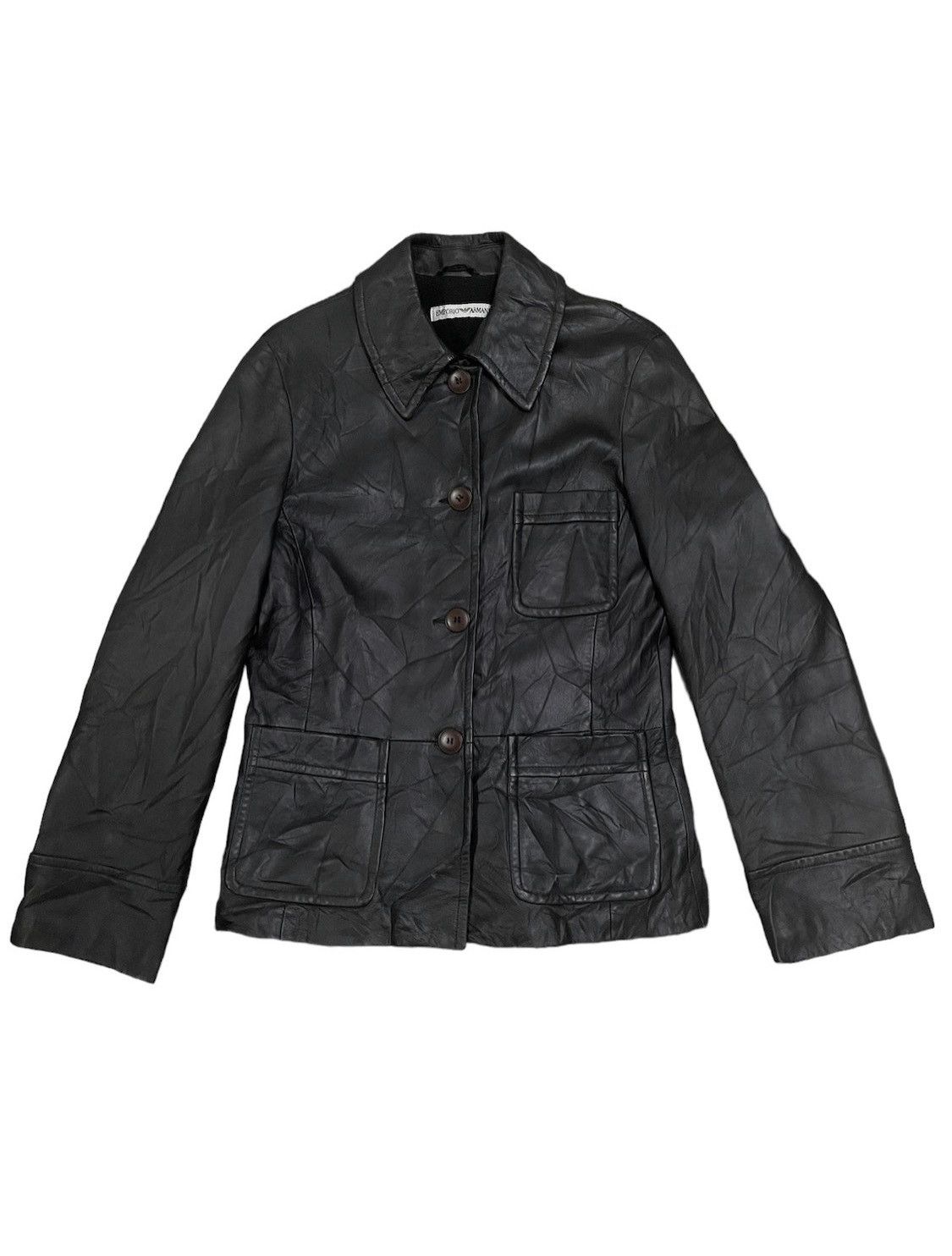 Emporio Armani × Leather Jacket × Streetwear Emporio Armani All-Black ...