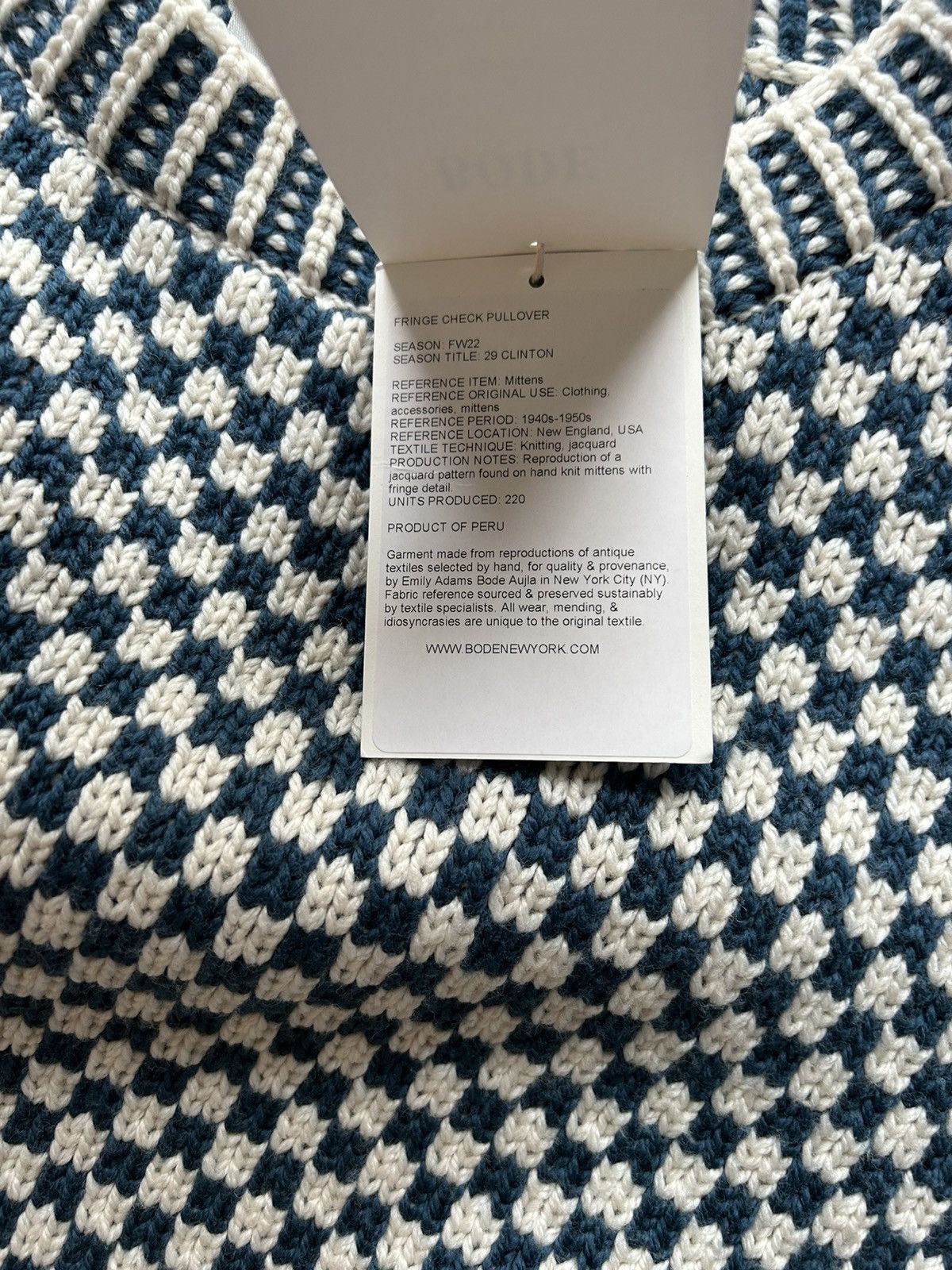 Bode Bode Fringe Check Pullover | Grailed
