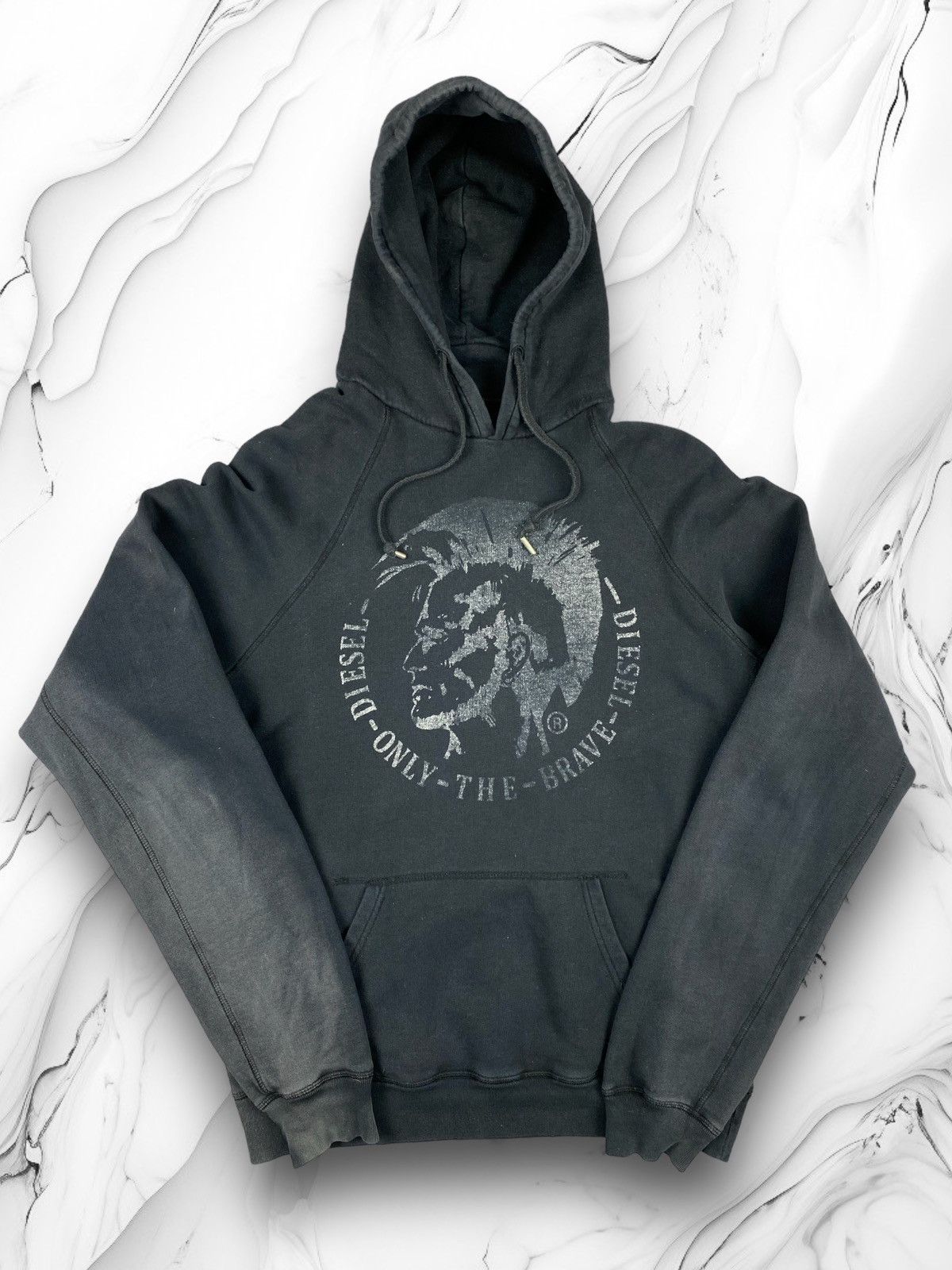 Diesel Vintage Diesel Avant-Garde Faded Hoodie Logo | Grailed