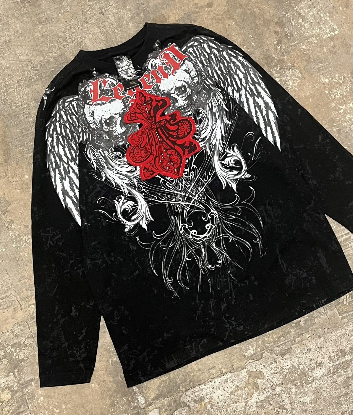 Vintage y2k grunge affliction style shirt emo opium skate | Grailed