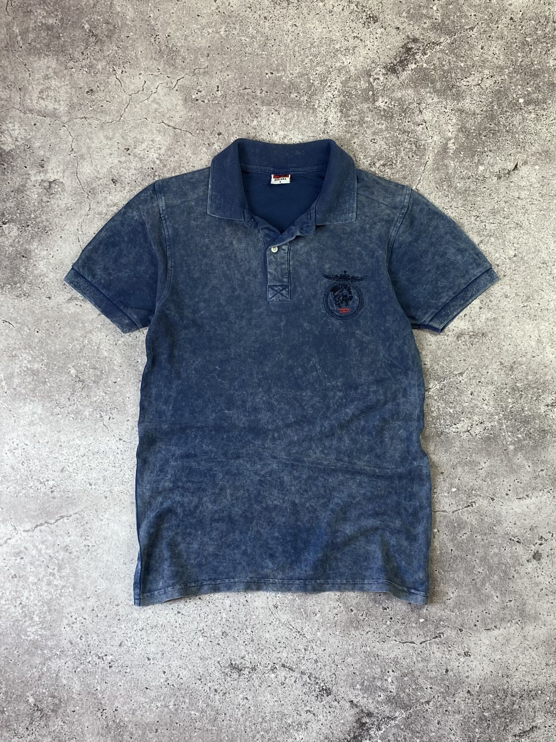 Diesel Rare Vintage Polo T-Shirt Diesel Stone Wash Indigo Y2K Style ...
