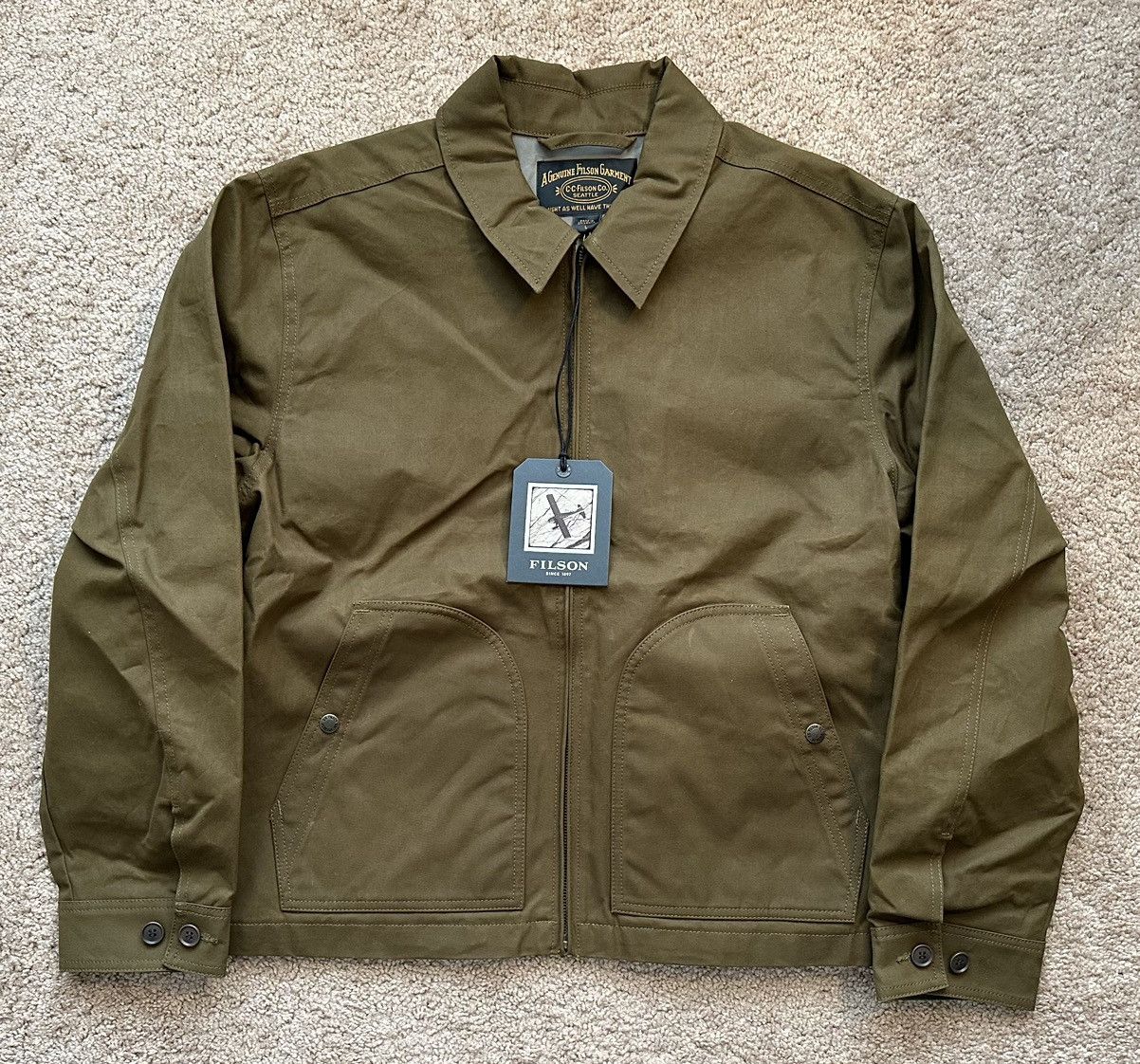 Filson Filson Ranger Crewman Jacket Dry Waxed OD L | Grailed