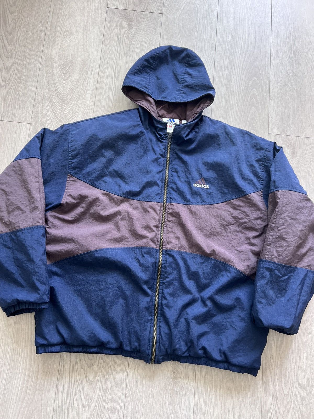 Adidas Vintage 90s Adidas Heavy Jacket Winter Fall TwoTone Big Logo ...